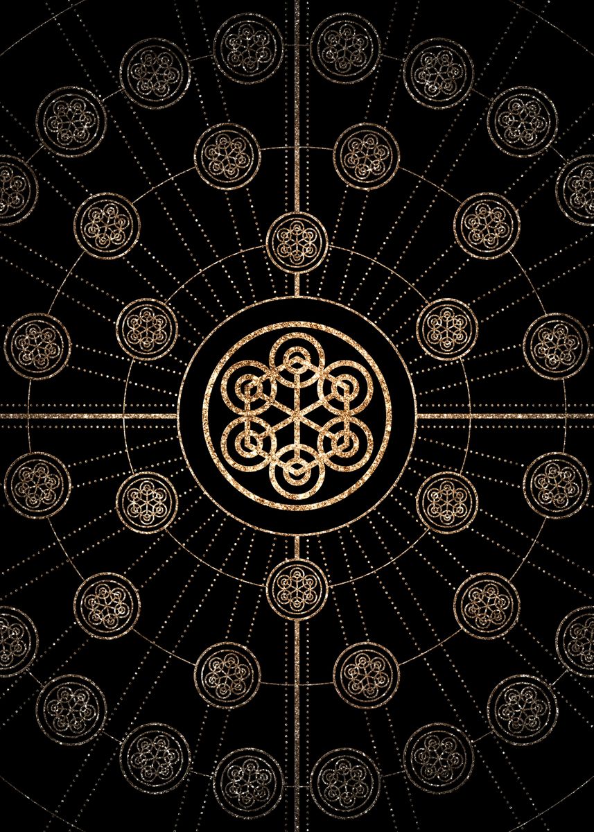 'Geometric Gold Glyph Sign ' Poster by Holy Rock Design | Displate