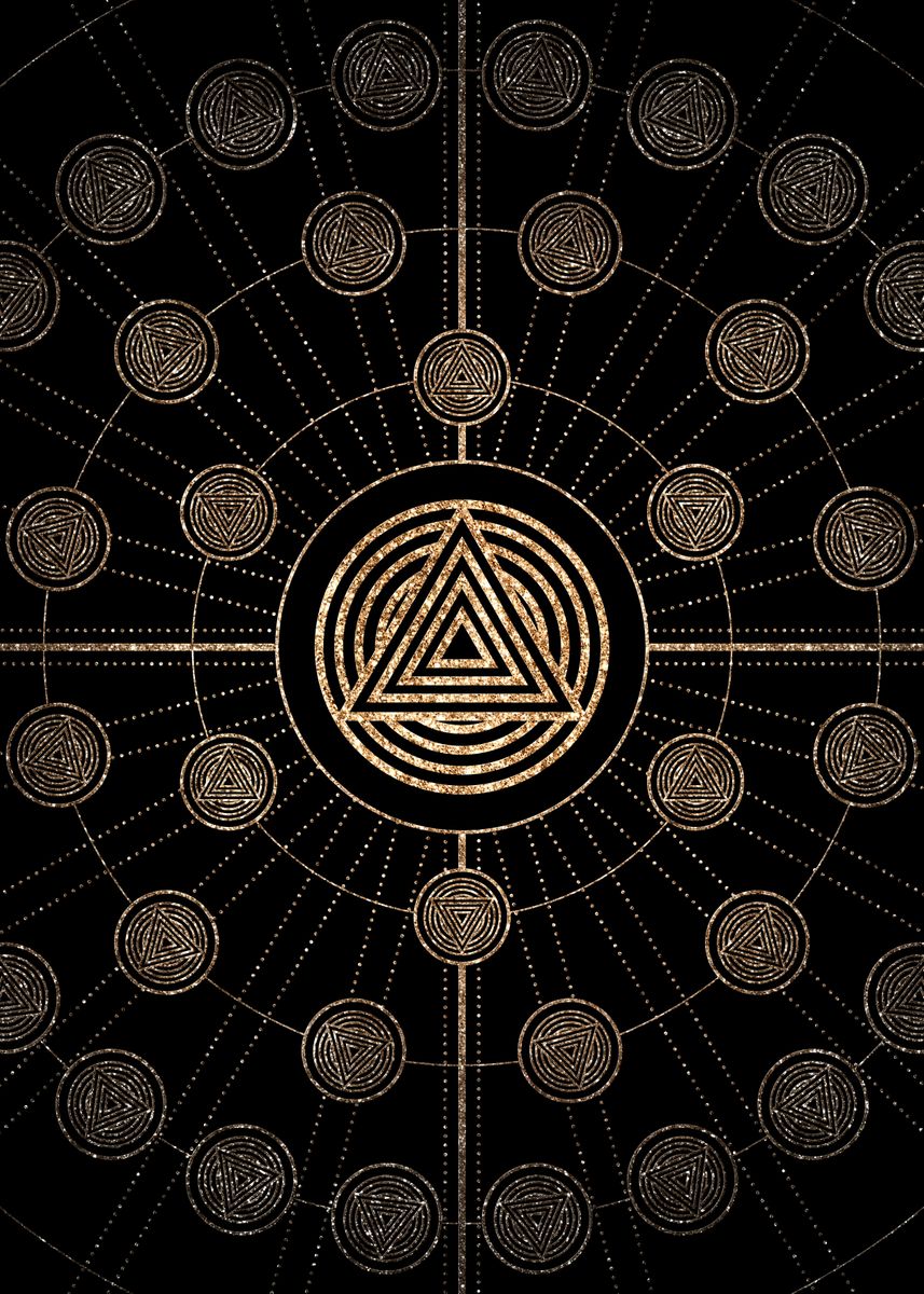 'Geometric Gold Glyph Sign ' Poster by Holy Rock Design | Displate