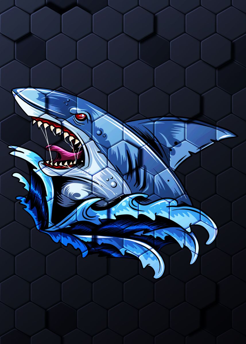 'Shark Rage Face' Poster by Faissal Thomas | Displate