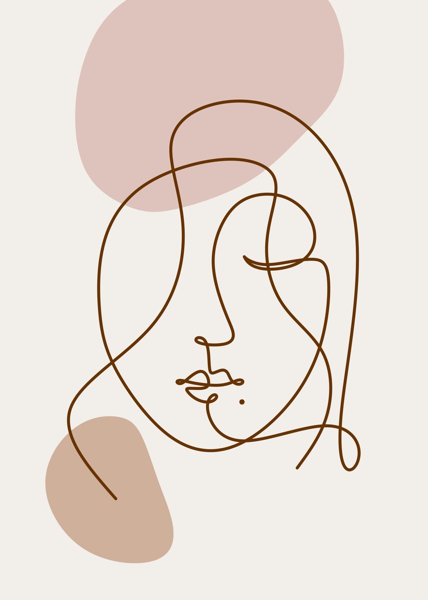 'Minimalistic one line art' Poster, picture, metal print, paint by ...
