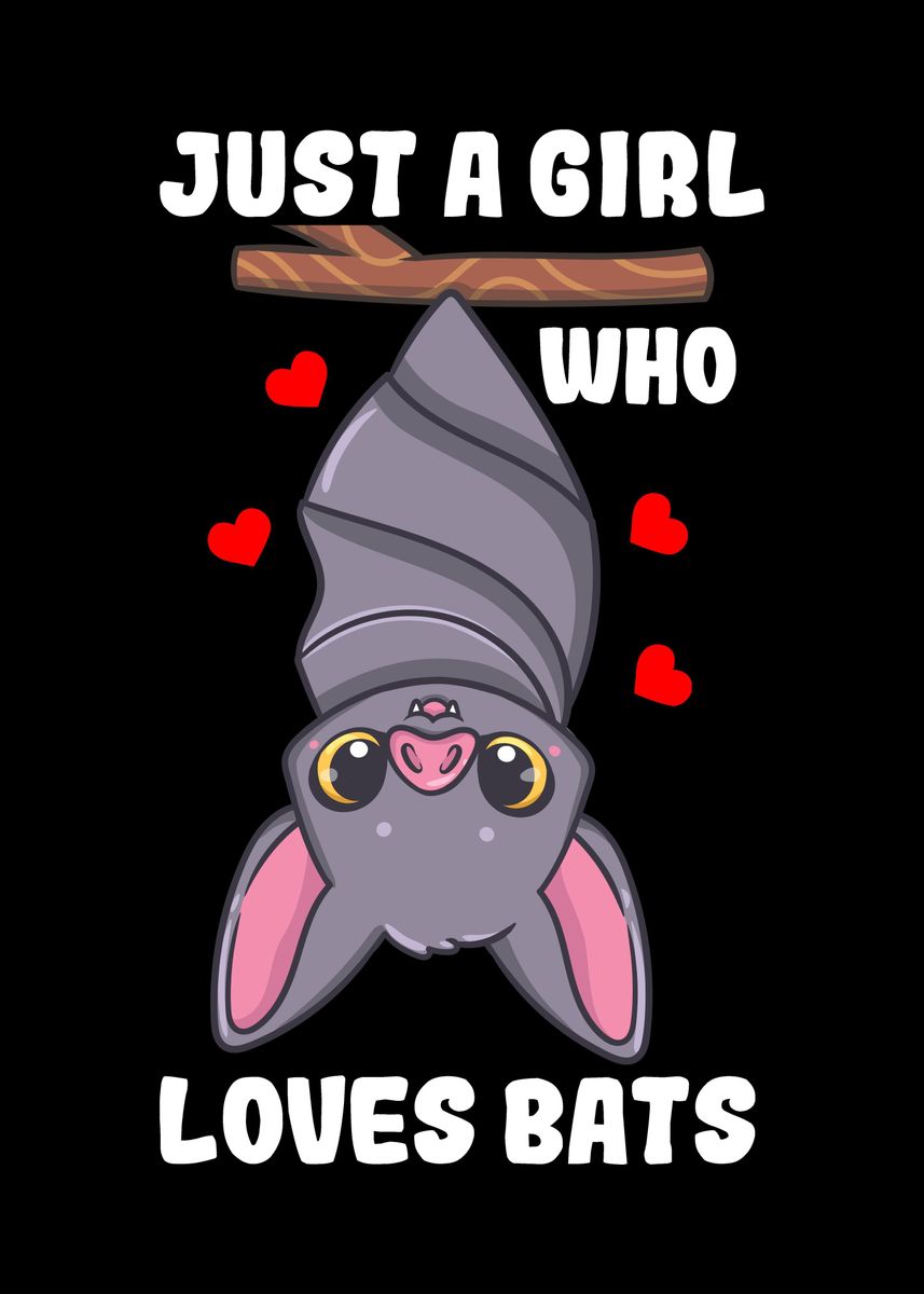 'Bats Bat Lover' Poster, picture, metal print, paint by Mealla | Displate