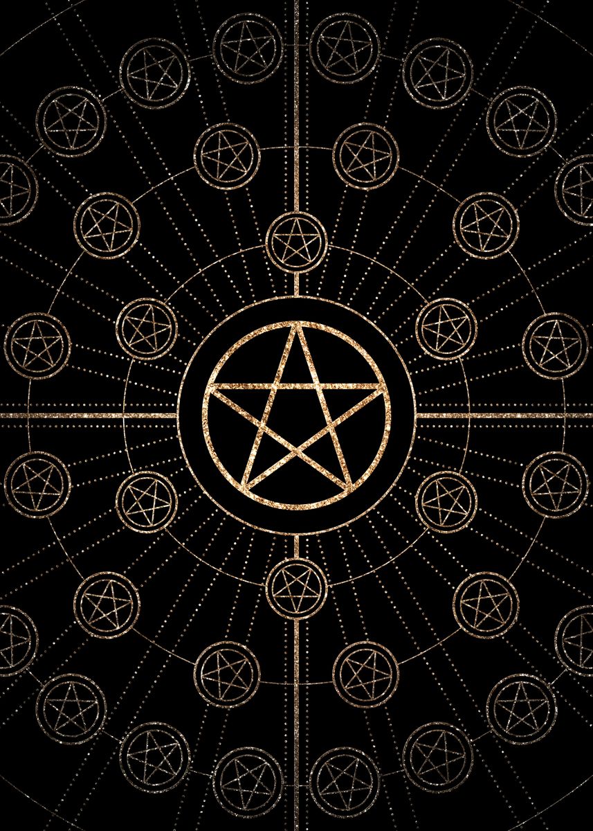 'Geometric Gold Glyph Sign ' Poster by Holy Rock Design | Displate