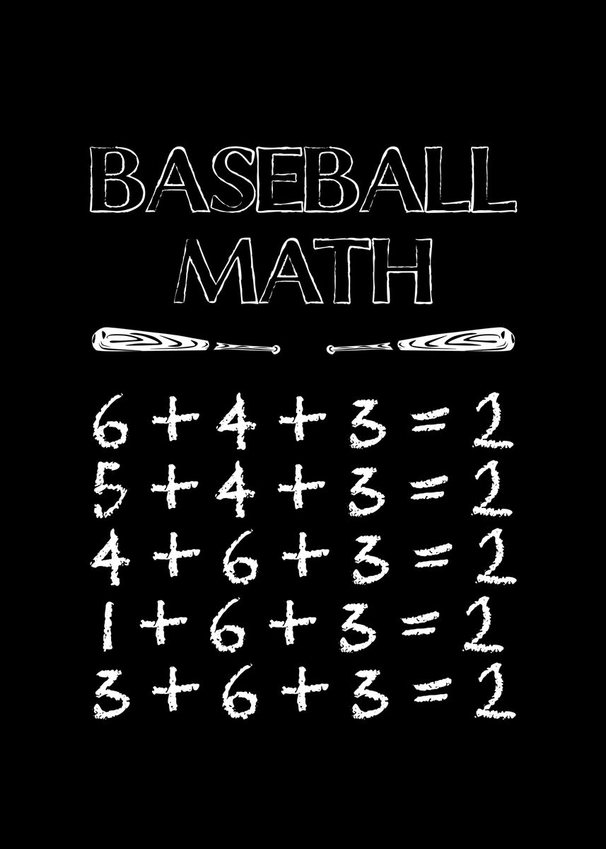 'Baseball Math' Poster, picture, metal print, paint by Hexor | Displate
