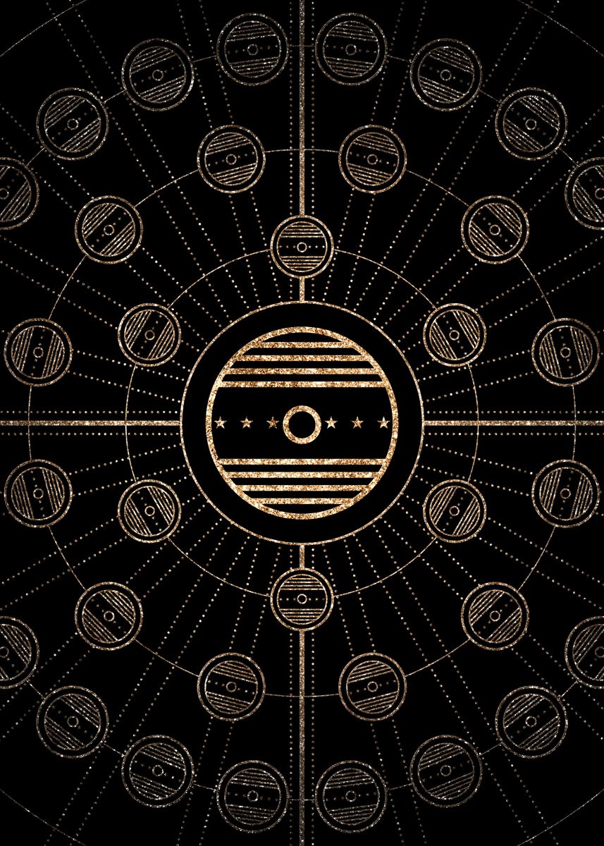 'Gold Glitter Glyph Symbol ' Poster by Holy Rock Design | Displate