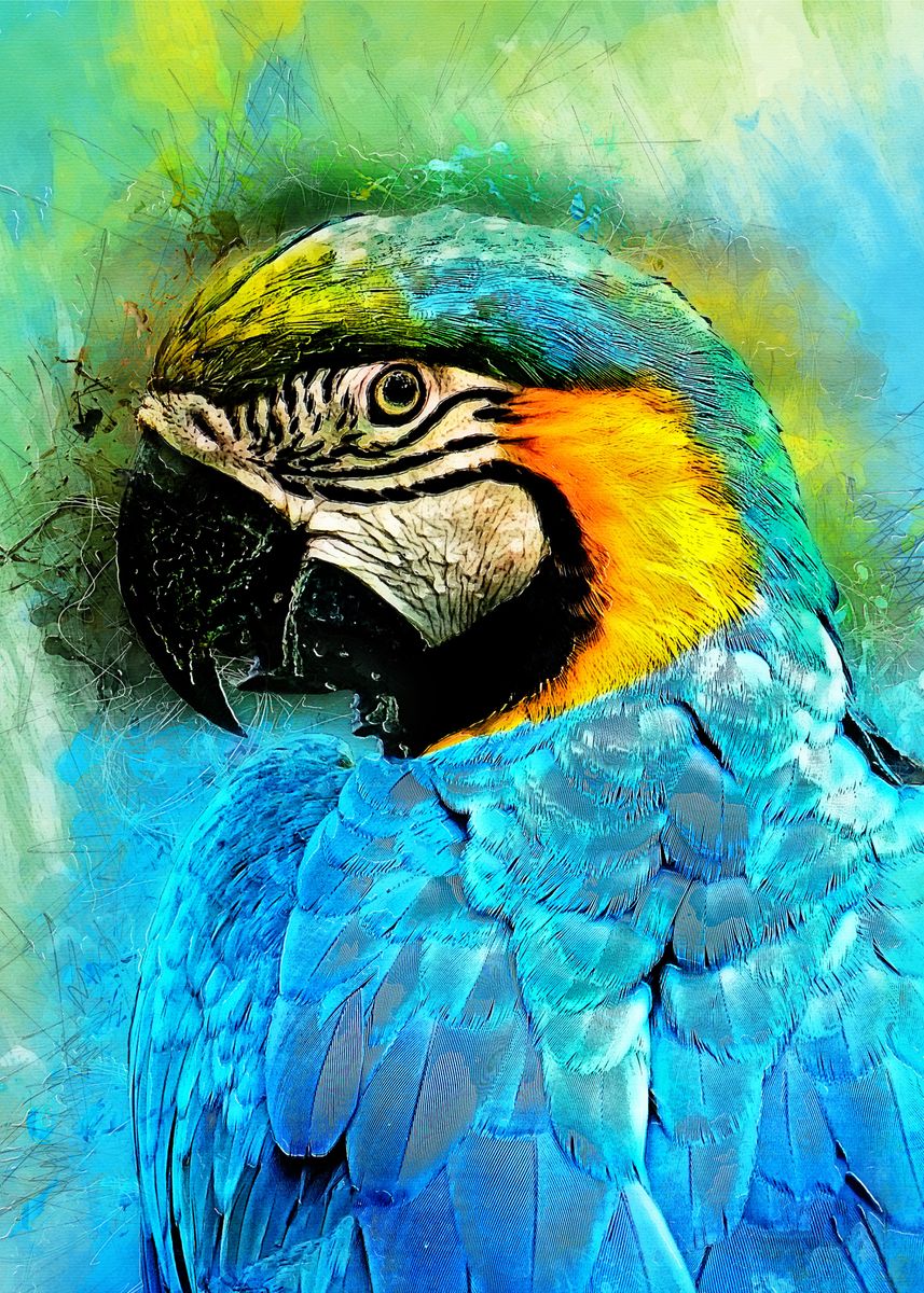 'Parrot Ara' Poster by JBJart Justyna Jaszke | Displate