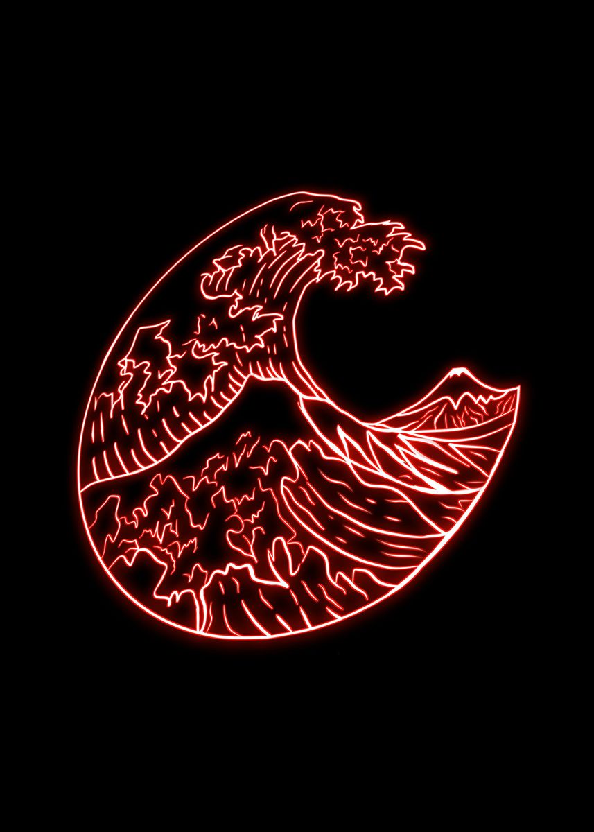 'The Red Waves abstract' Poster by Ryan | Displate