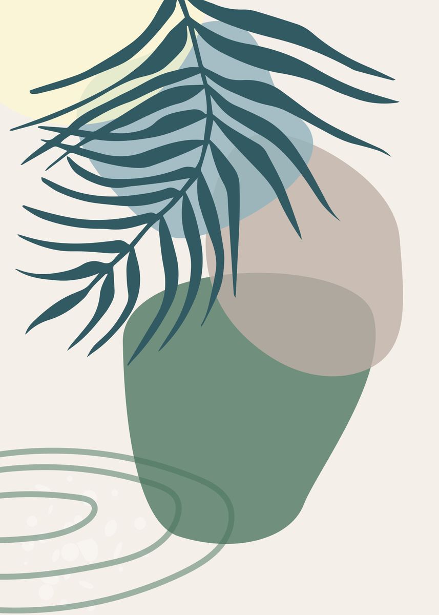 'Botanical leaf abstractart' Poster by Human Shadow | Displate