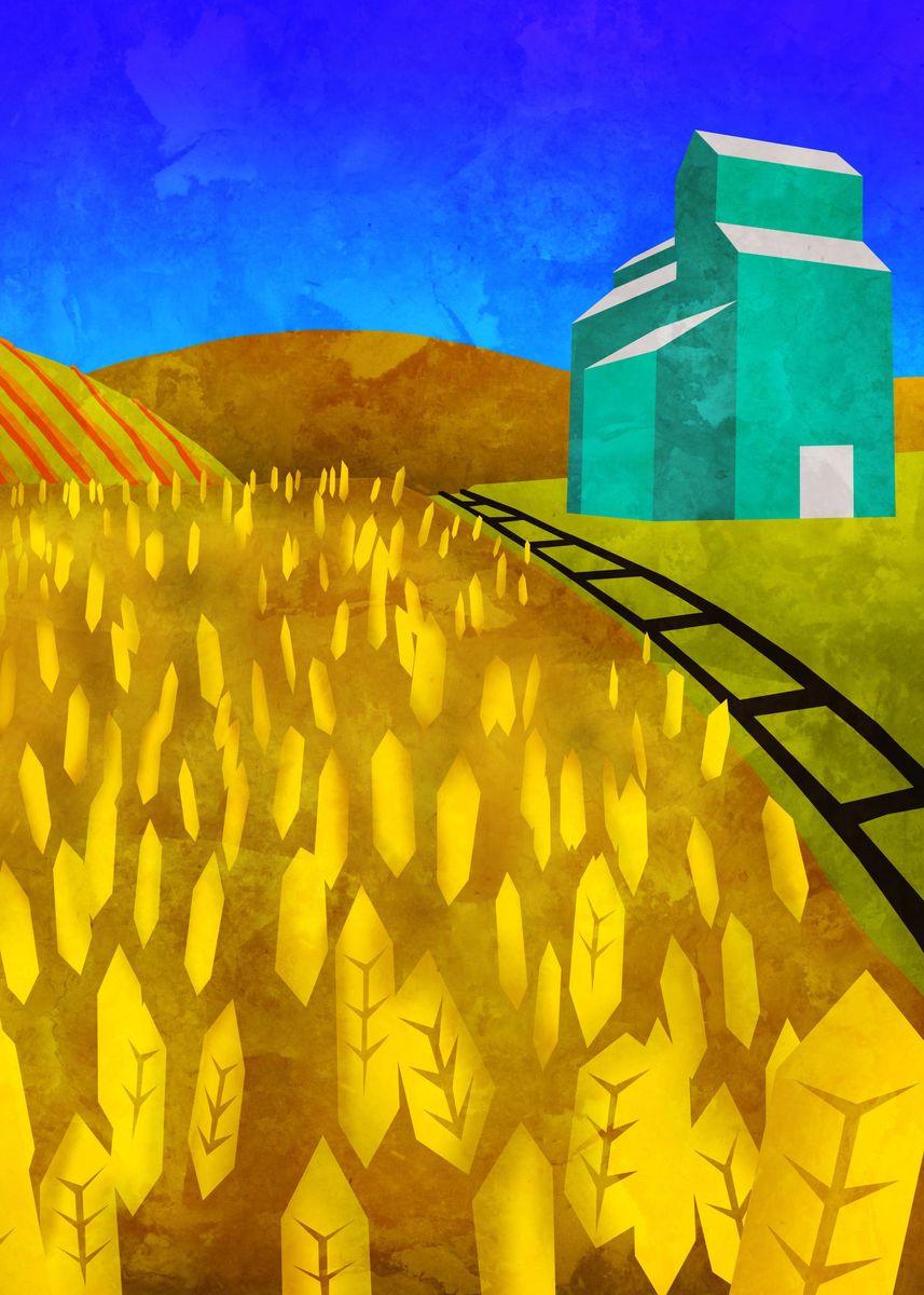 'Prairie' Poster, picture, metal print, paint by Dryden | Displate