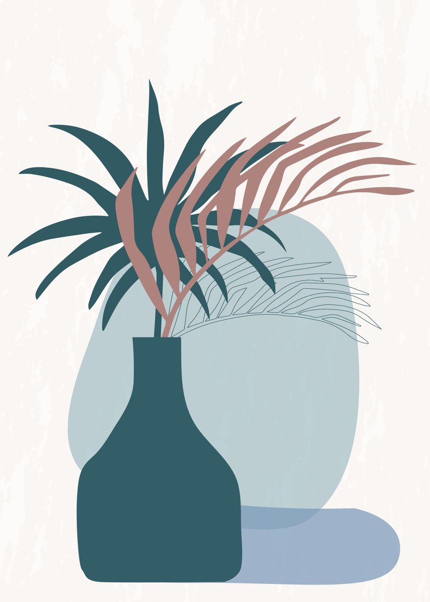 'Flower vase abstract shape' Poster by Human Shadow | Displate