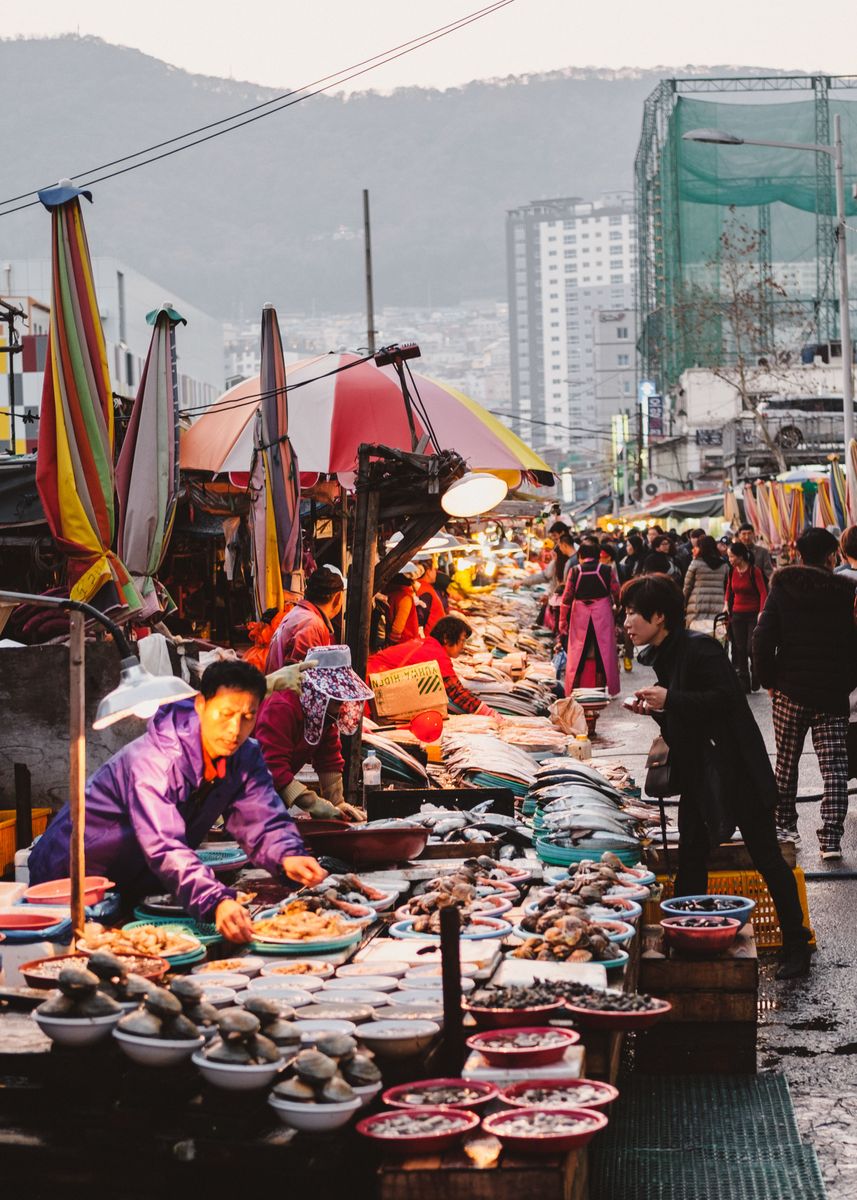 'Busan Fish Market' Poster, picture, metal print, paint by Brianmbm ...