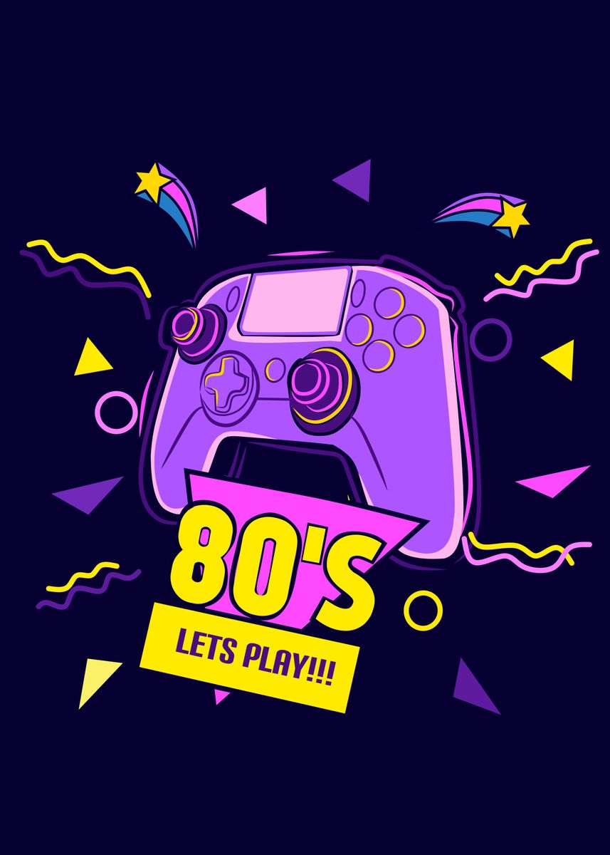 'Joystick 80s retrowave' Poster by Fanth | Displate