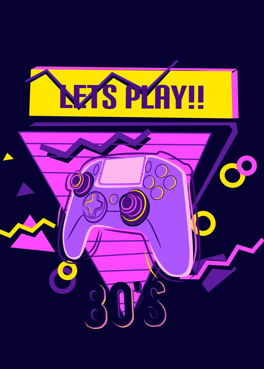 'Joystick 80s retro style' Poster by Fanth | Displate
