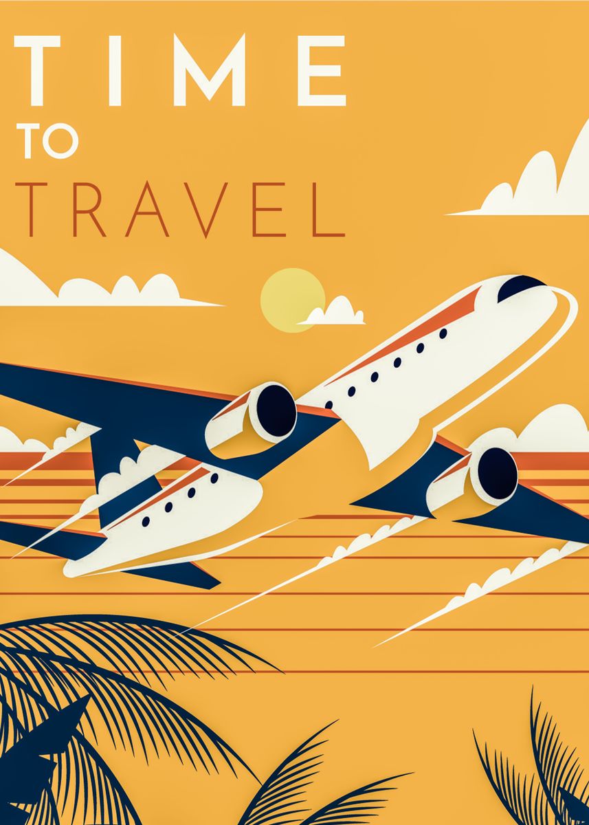 'Travel Airplane Vintage' Poster by Motivation ManiaC | Displate