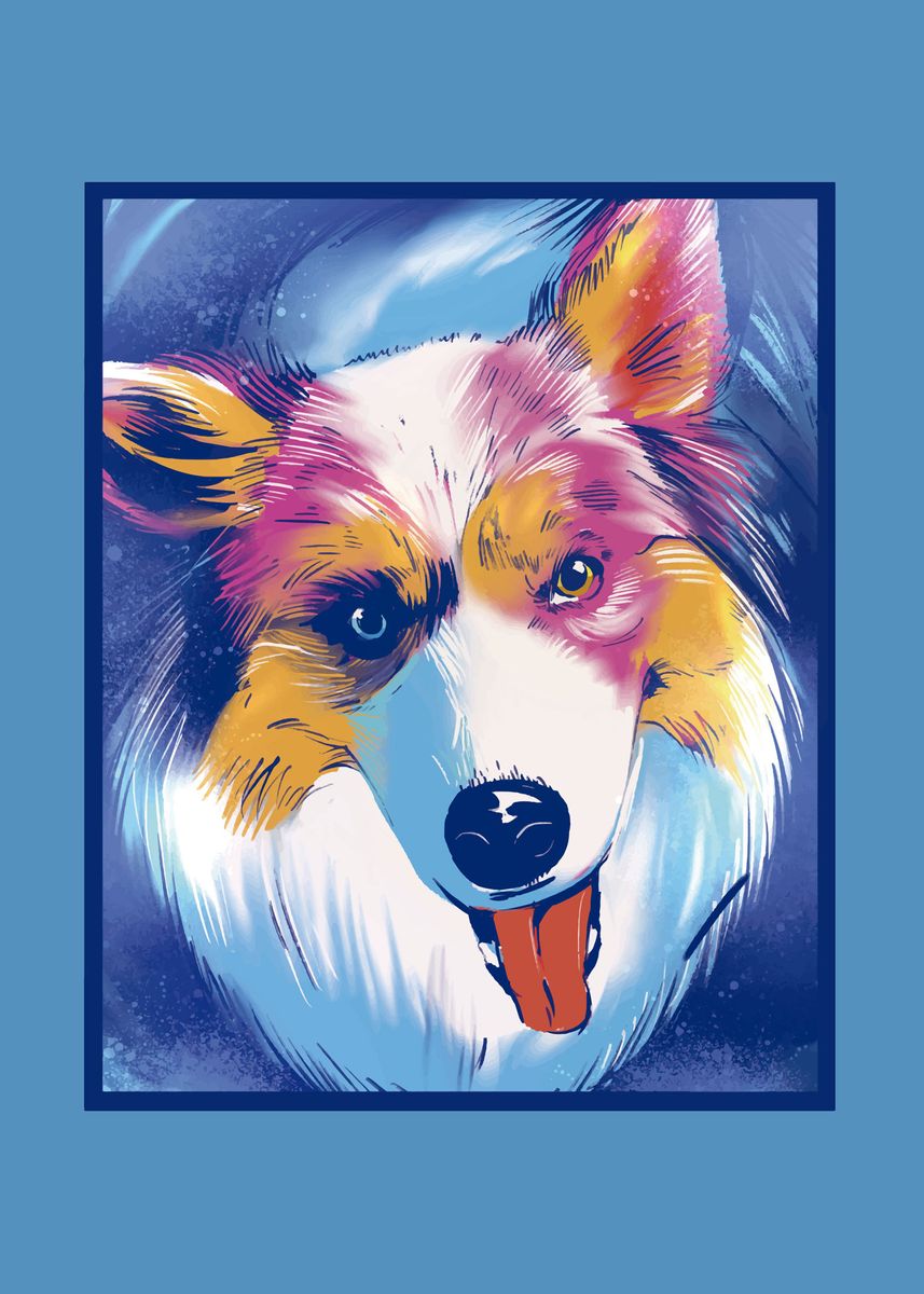 'Australian Shepherd ' Poster, picture, metal print, paint by Fateh ...