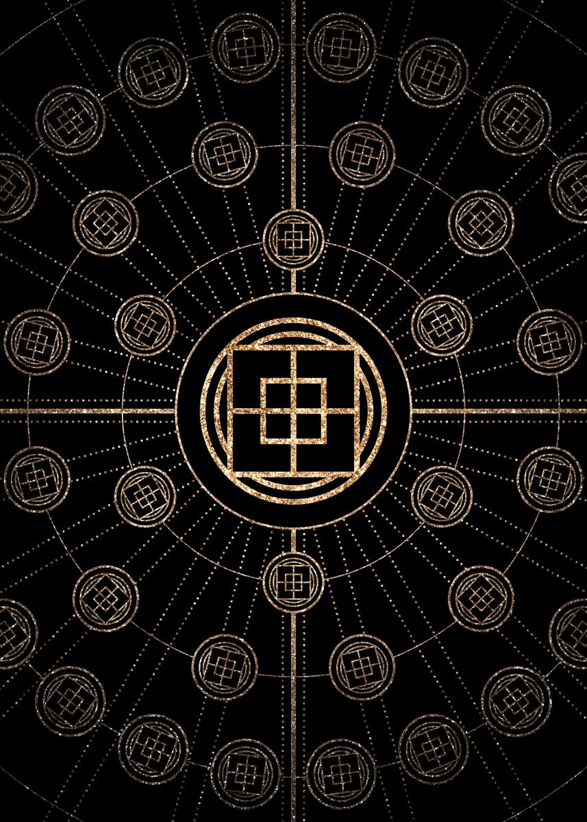 'Black and Gold Magic Seal ' Poster, picture, metal print, paint by ...