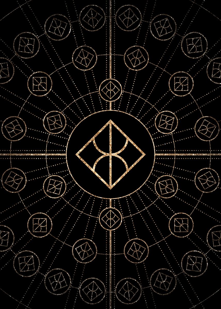 'Gold Glyph Rune Sign Seal ' Poster by Holy Rock Design | Displate