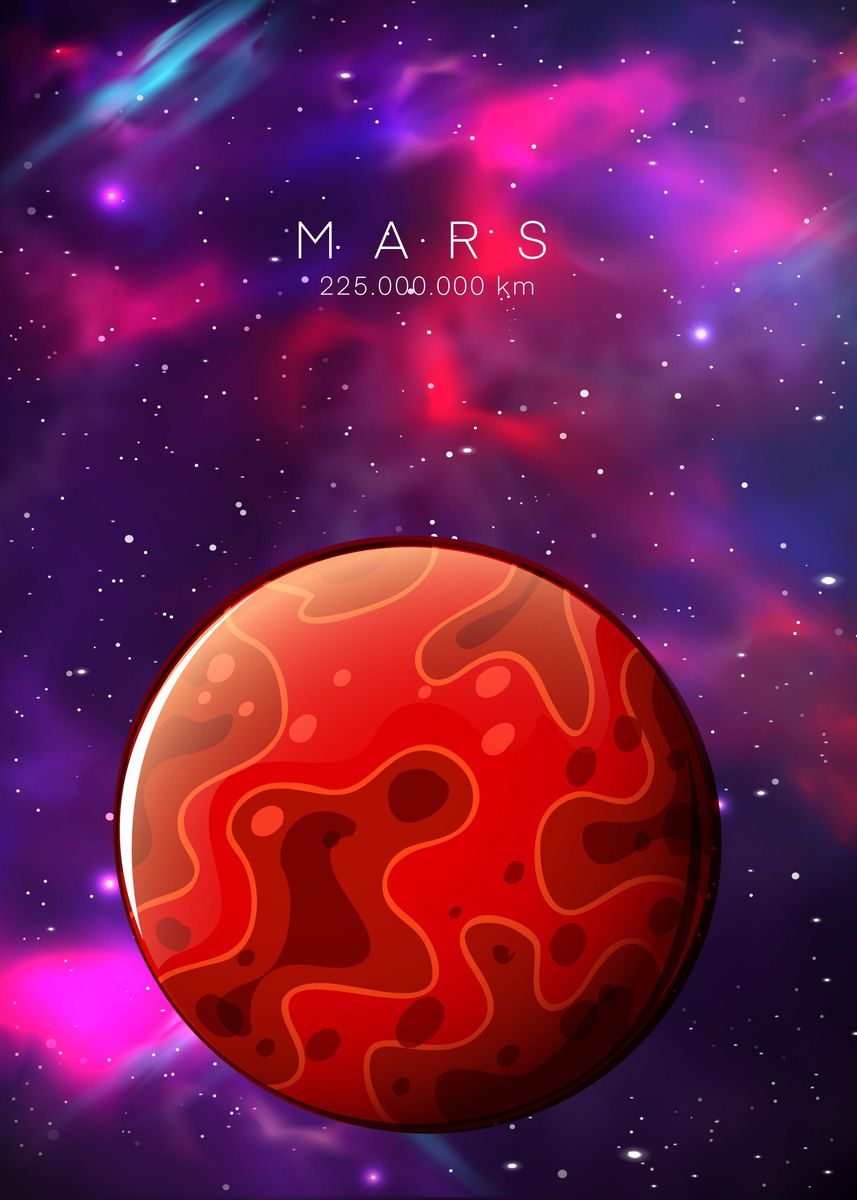 'Mars' Poster, picture, metal print, paint by Karin Studio | Displate