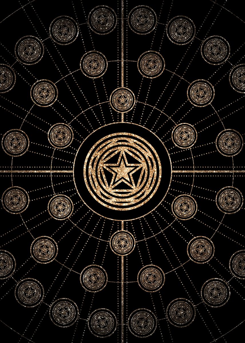 'Gold Glyph Rune Sign Seal ' Poster, picture, metal print, paint by ...