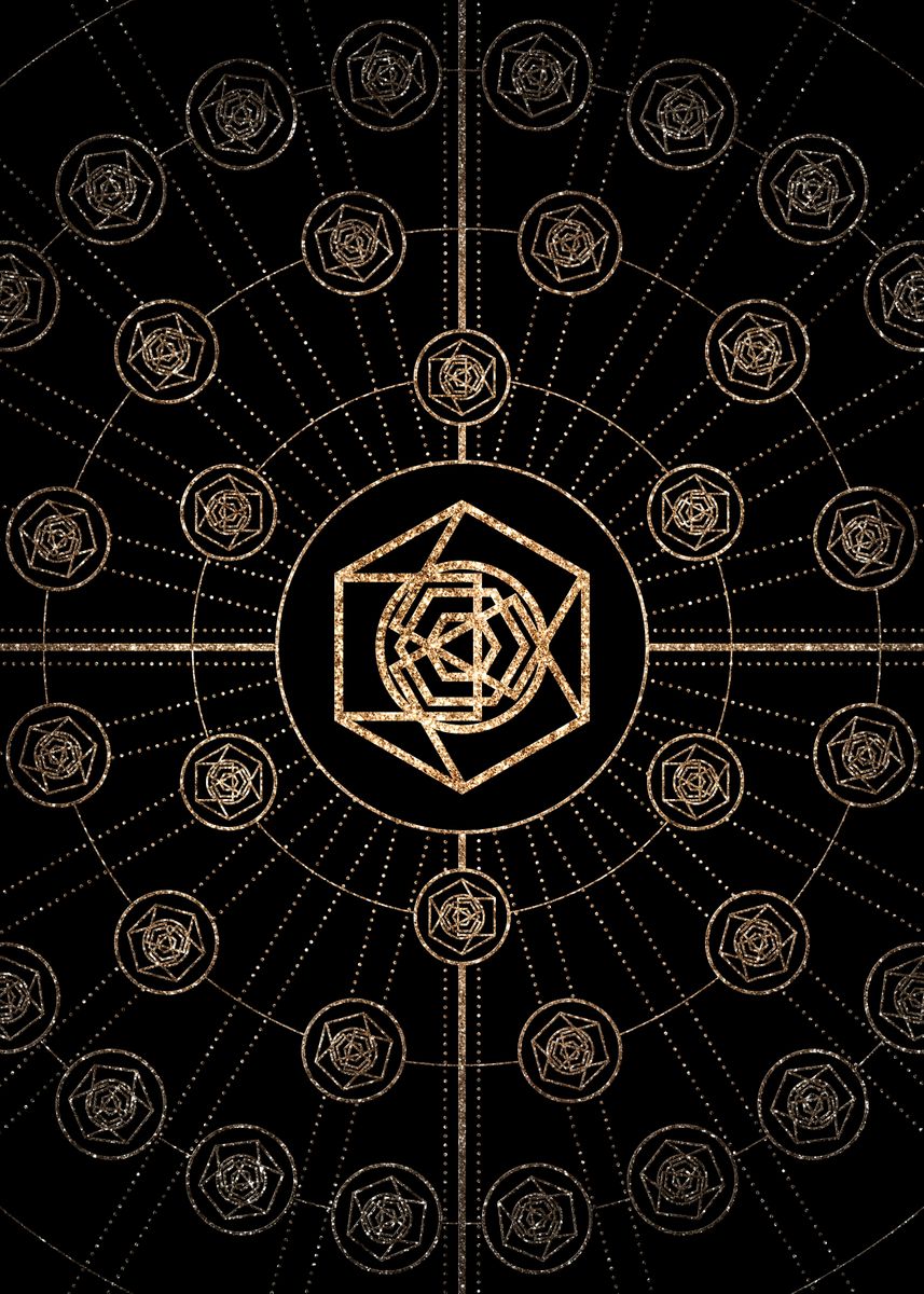 'Gold Glyph Rune Sign Seal ' Poster by Holy Rock Design | Displate