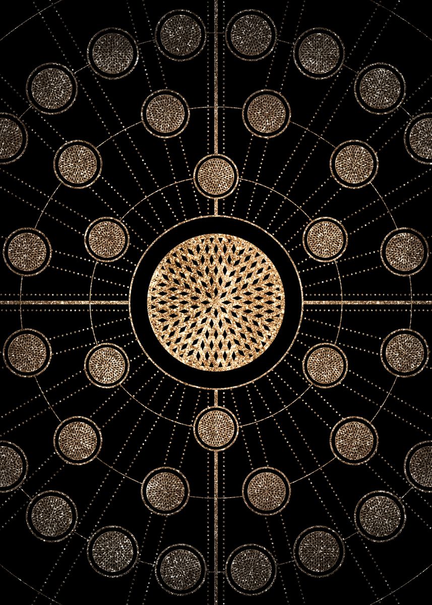 'Gold Glyph Rune Sign Seal ' Poster, picture, metal print, paint by ...