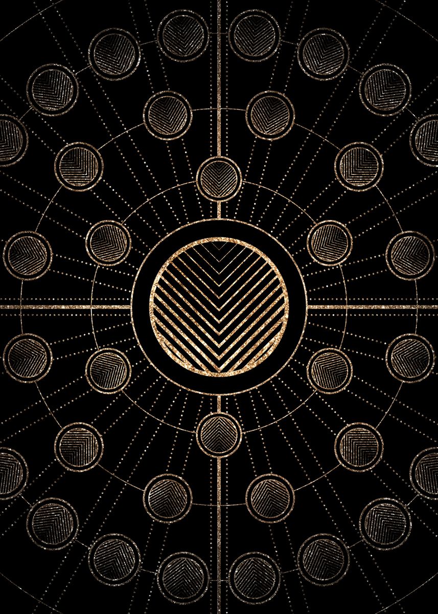 'Gold Magic Circle Array' Poster, picture, metal print, paint by Holy ...