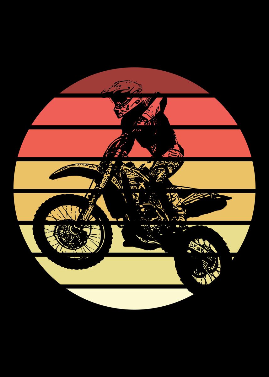 'Motocross Retro Vintage' Poster, picture, metal print, paint by ...