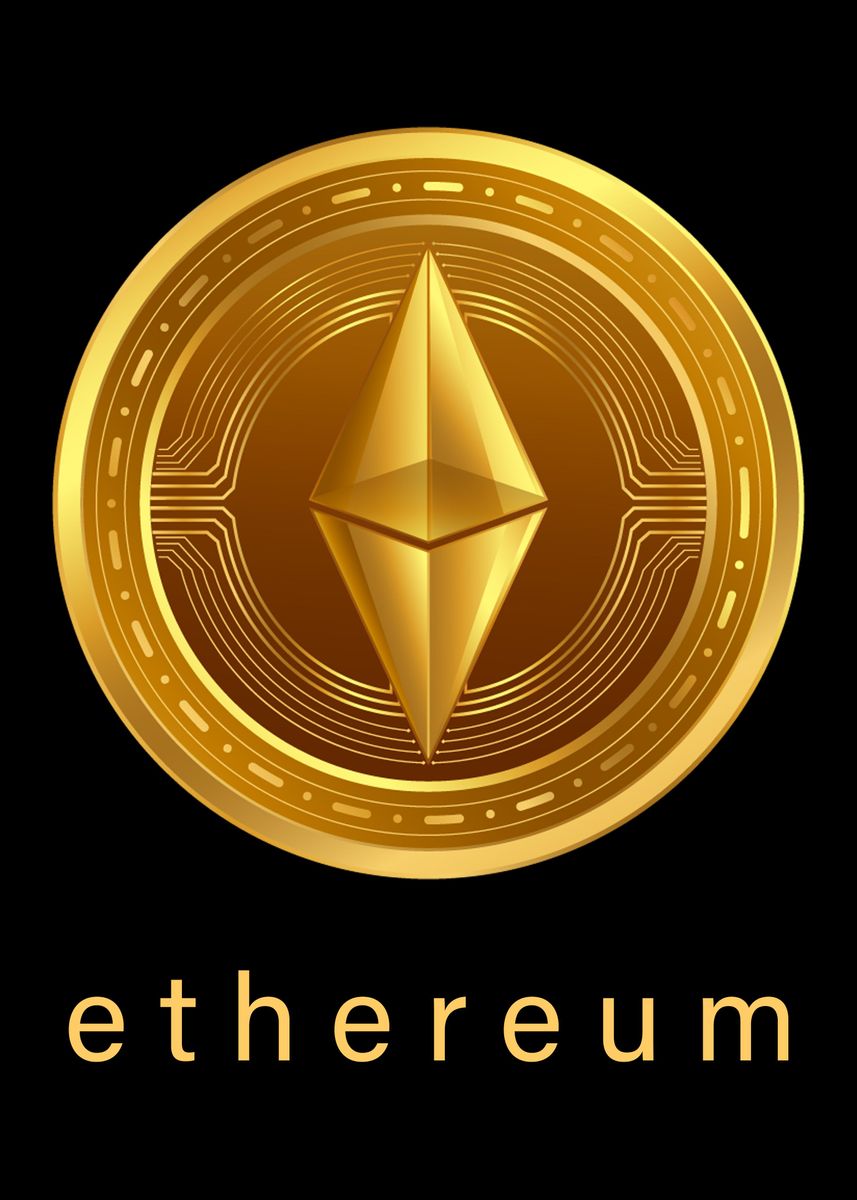 'Ethereum Gold Coin' Poster, picture, metal print, paint by Max Ronn ...