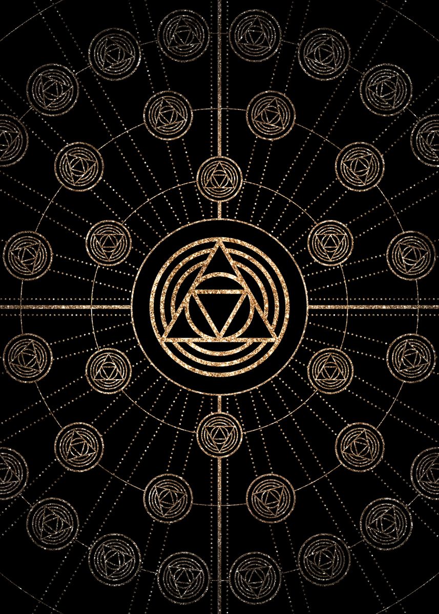 'Black and Gold Magic Seal ' Poster by Holy Rock Design | Displate