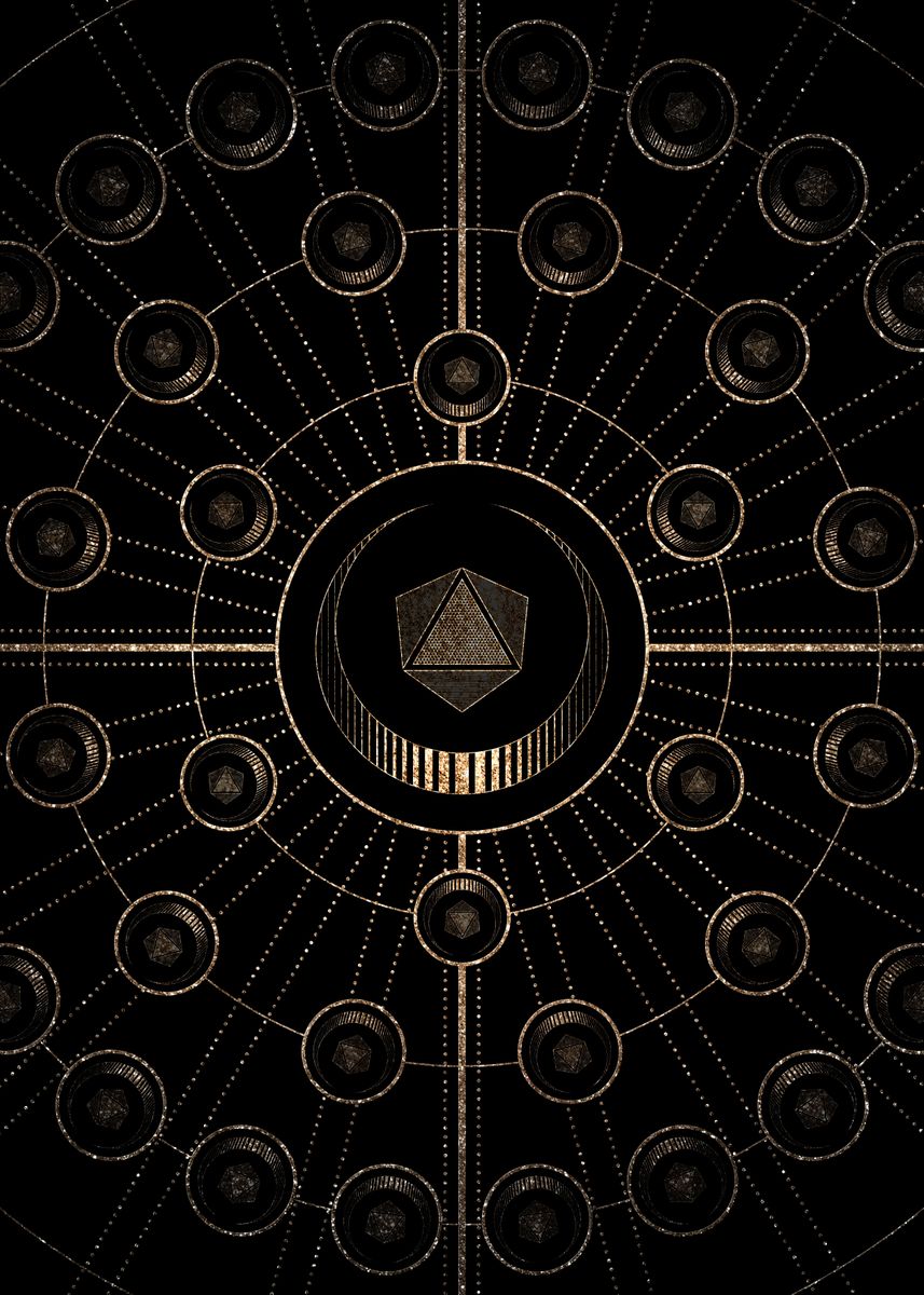 'Gold Glitter Glyph Symbol ' Poster by Holy Rock Design | Displate