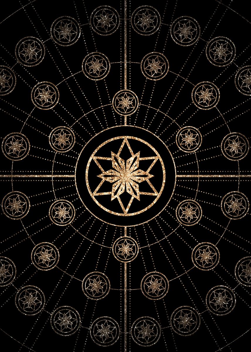 'Black and Gold Magic Seal ' Poster, picture, metal print, paint by ...