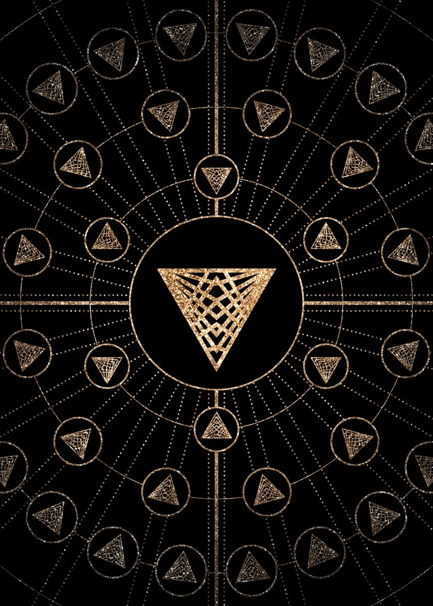 'Gold Glitter Glyph Symbol ' Poster by Holy Rock Design | Displate