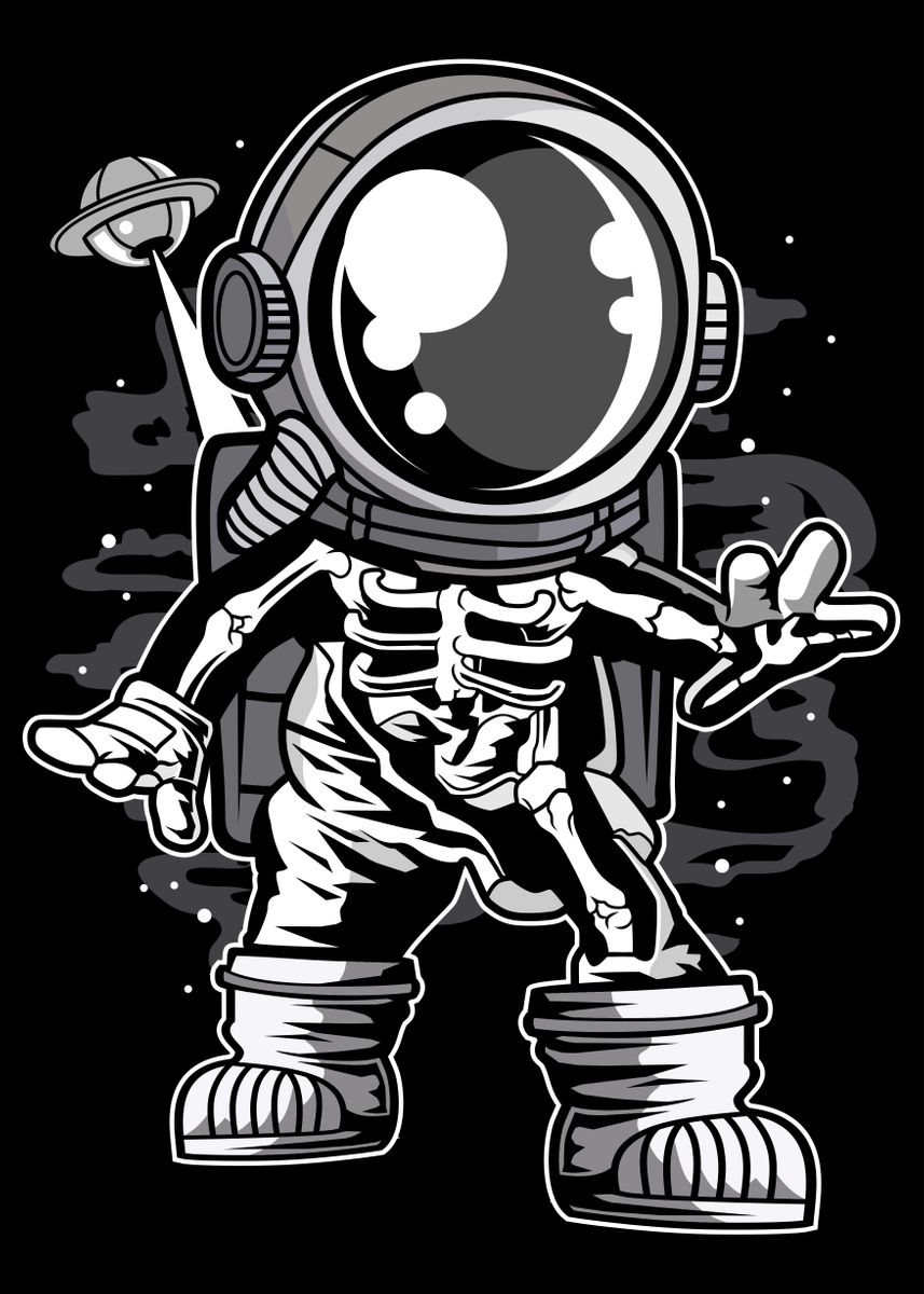 'Space Skeleton' Poster by Nae | Displate