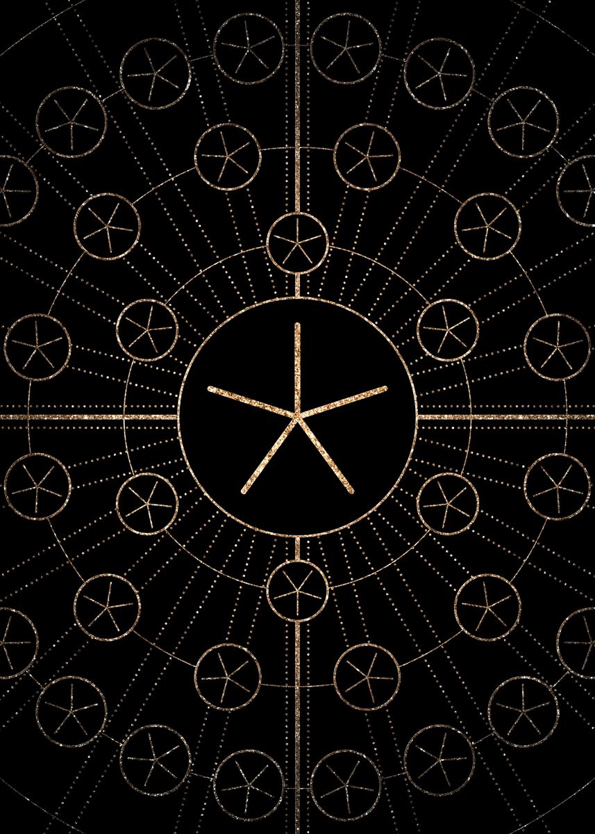 'Gold Glyph Rune Sign Seal ' Poster, picture, metal print, paint by ...