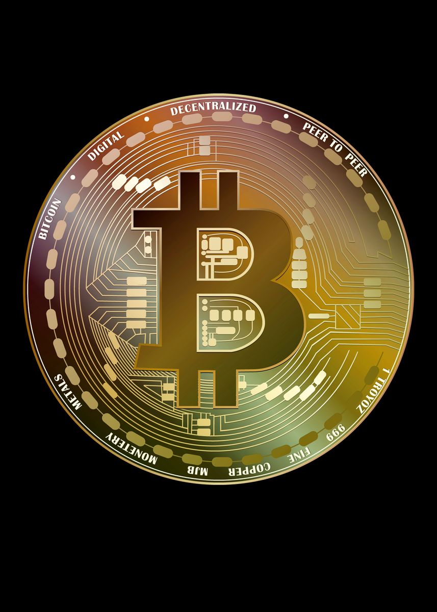 'Bitcoin Gold Coin' Poster by Max Ronn | Displate