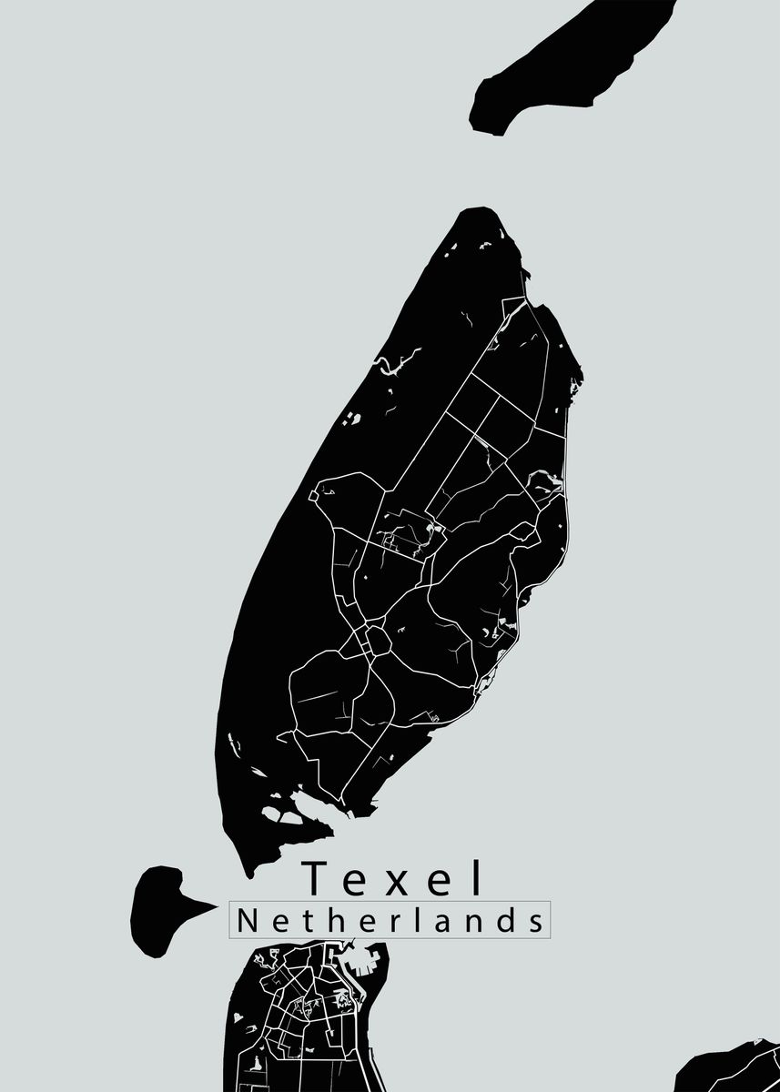 'Texel Island Map' Poster by Robin Niemczyk | Displate