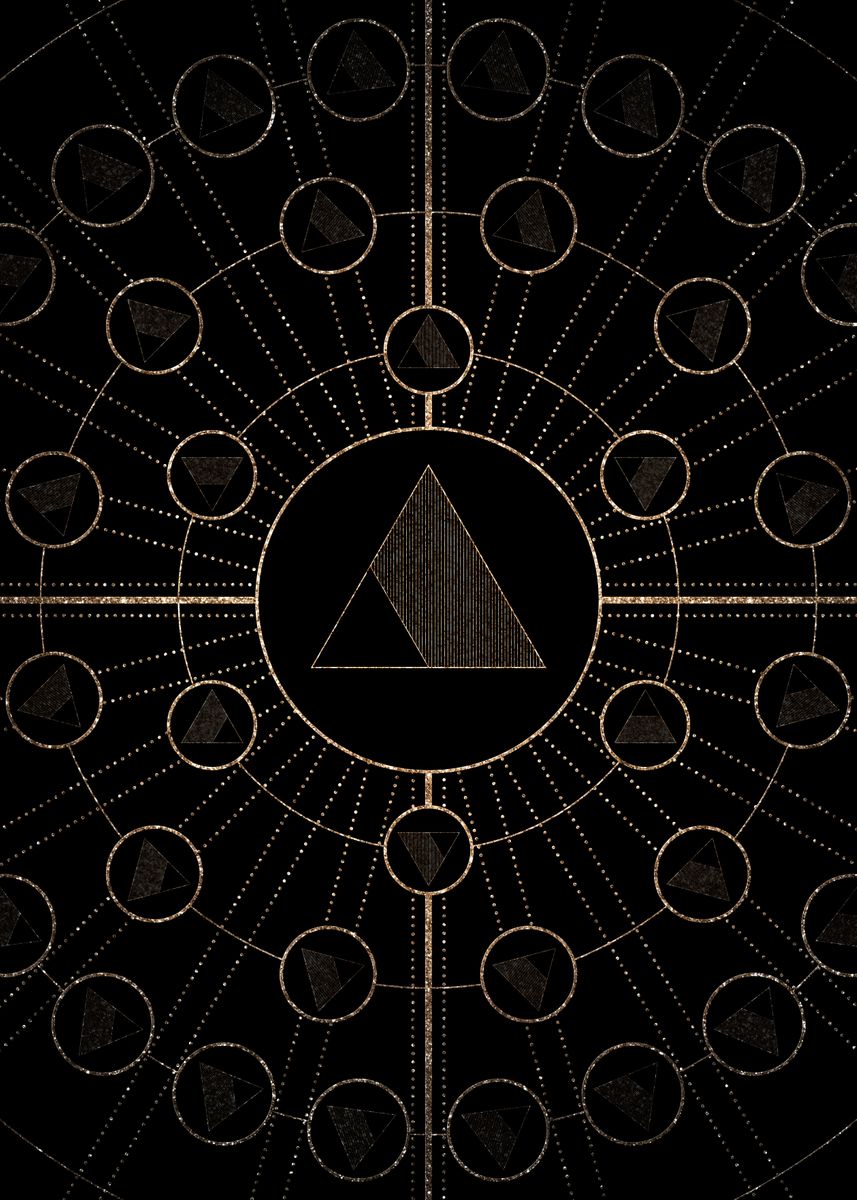 'Gold Glyph Rune Sign Seal ' Poster, picture, metal print, paint by ...