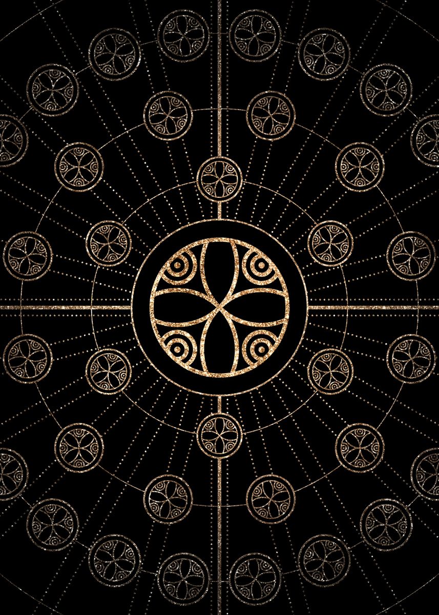 'Gold Glyph Rune Sign Seal ' Poster by Holy Rock Design | Displate