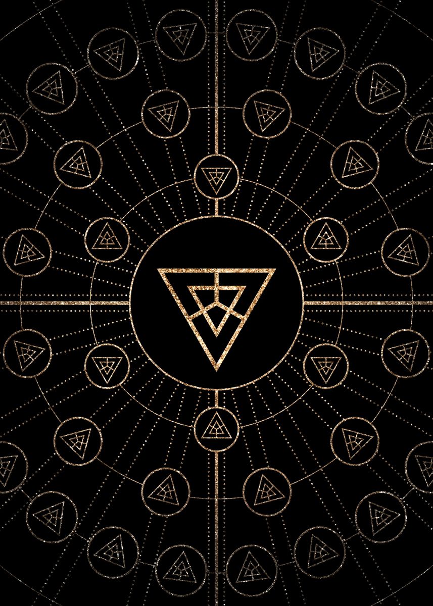 'Gold Glyph Rune Sign Seal ' Poster by Holy Rock Design | Displate