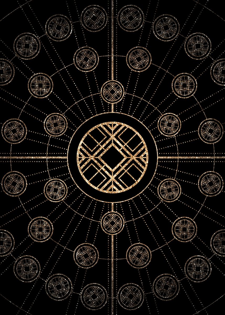 'Gold Glyph Rune Sign Seal ' Poster by Holy Rock Design | Displate