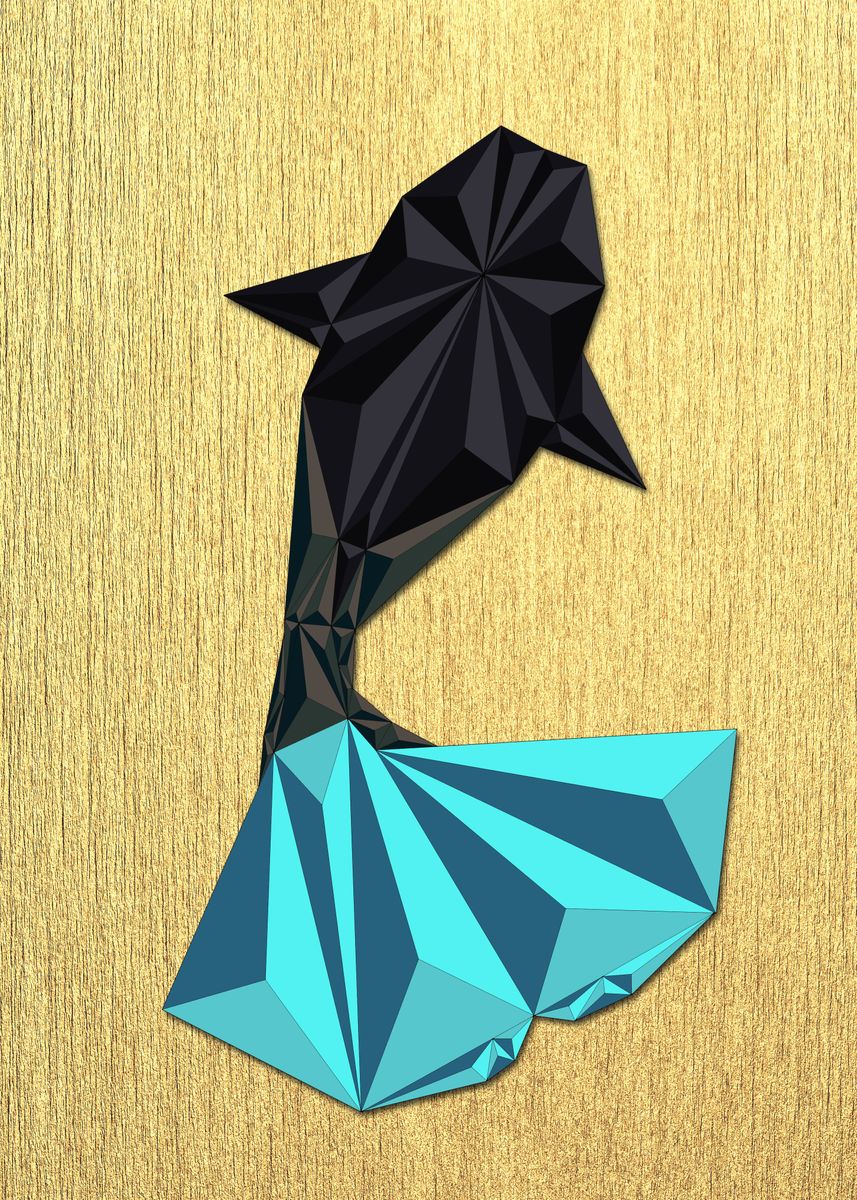 'Single Black Koi Fish' Poster by Imagination the creation of nero ...