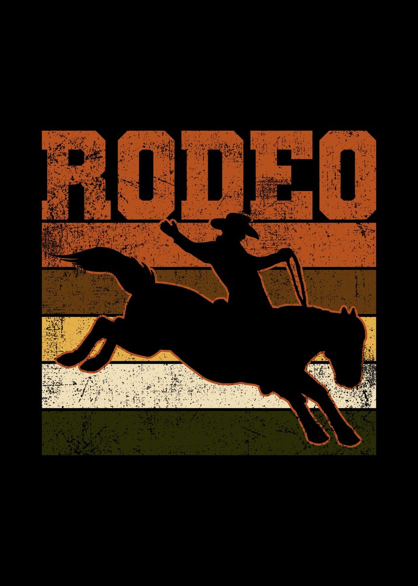 'Rodeo Cowboy Western' Poster by Mealla | Displate