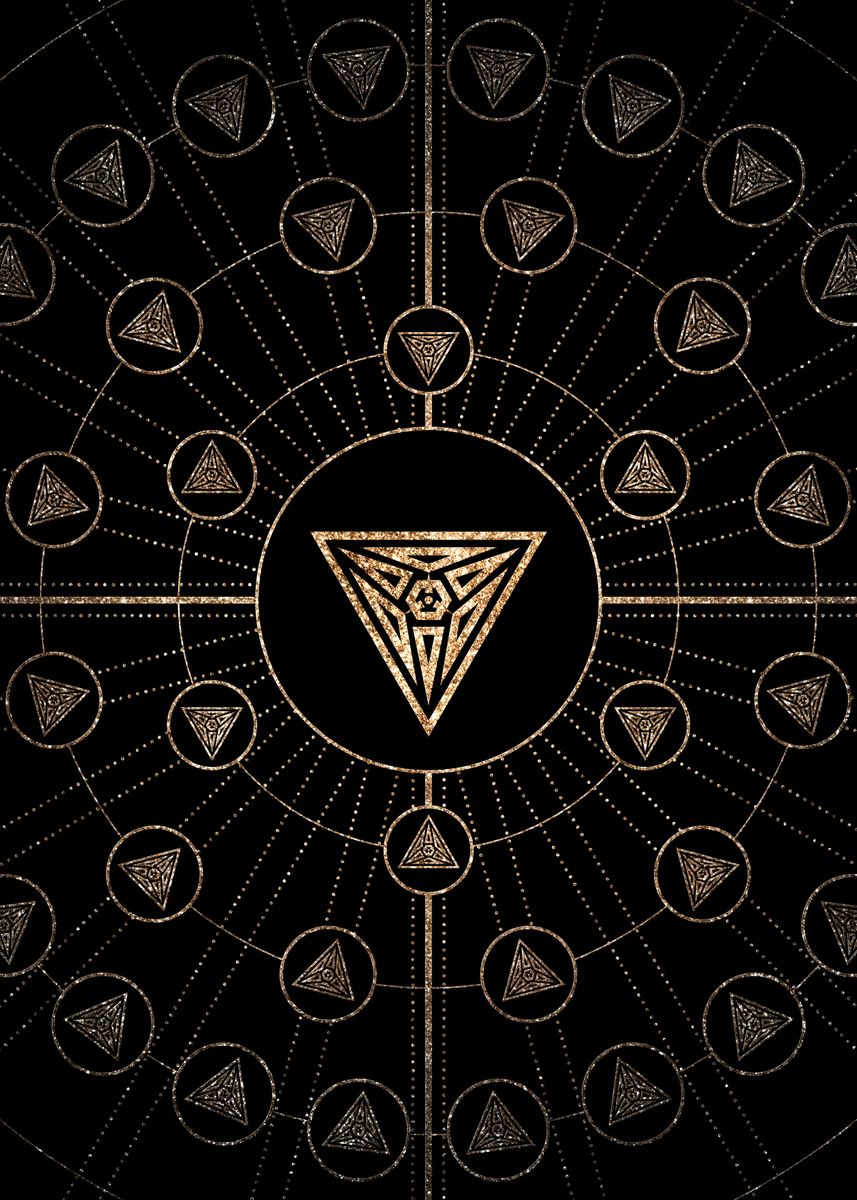 'Black and Gold Magic Seal ' Poster by Holy Rock Design | Displate