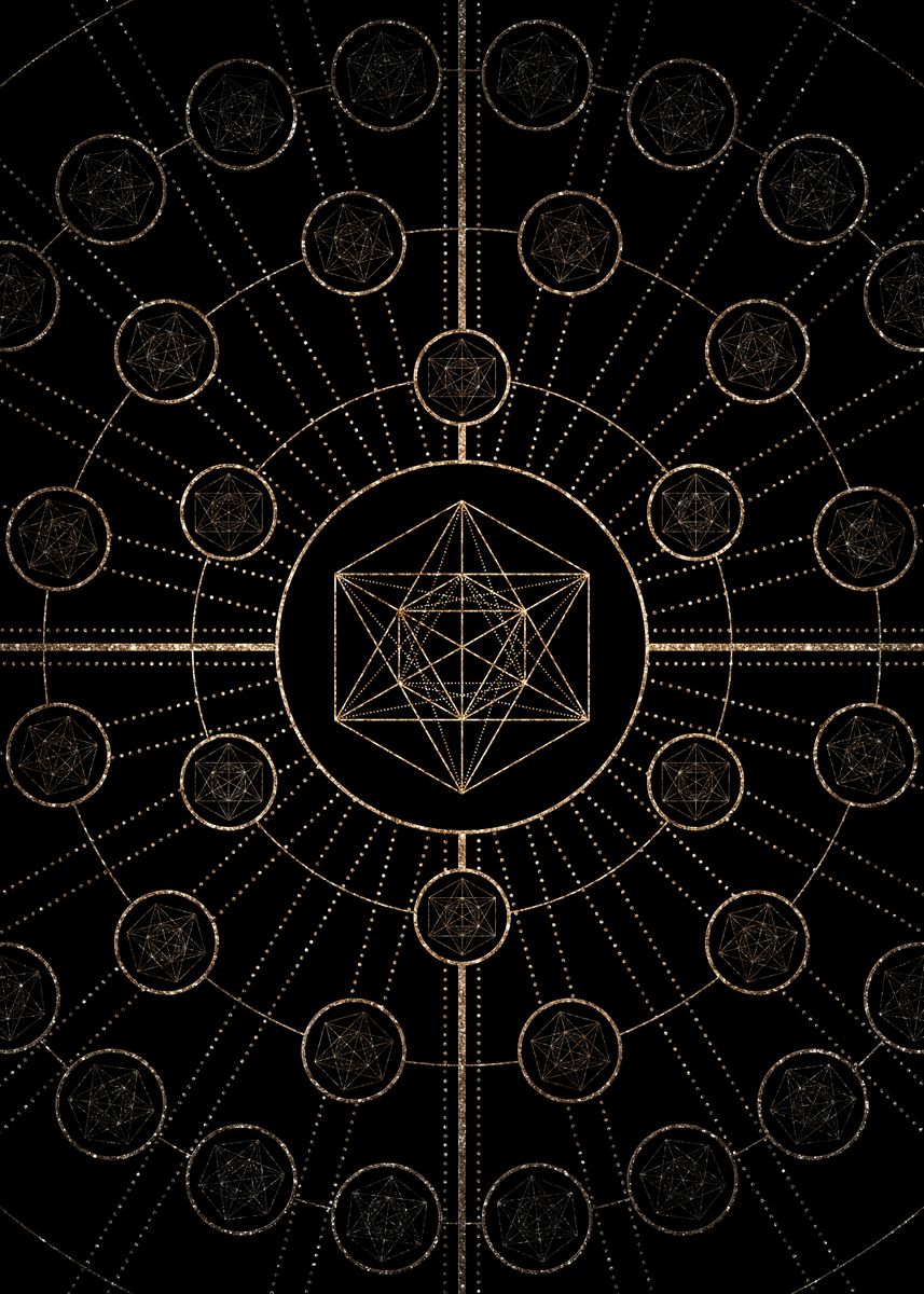 'Black and Gold Magic Seal ' Poster, picture, metal print, paint by ...