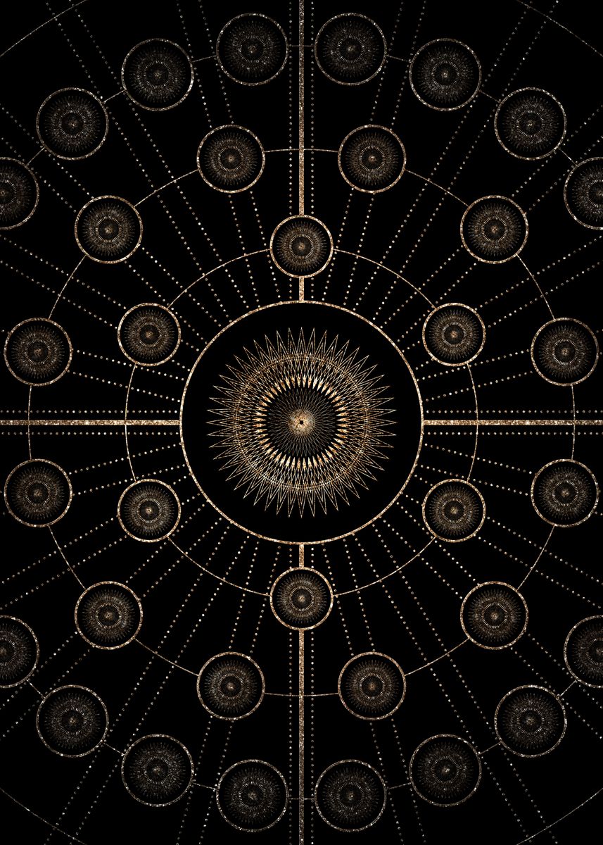 'Black and Gold Magic Seal ' Poster, picture, metal print, paint by ...