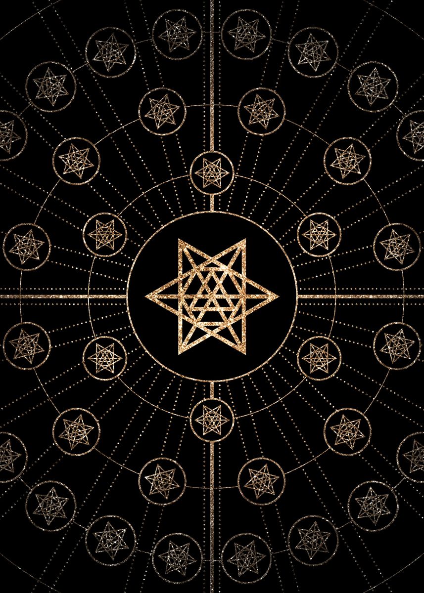 'Black and Gold Magic Seal ' Poster by Holy Rock Design | Displate