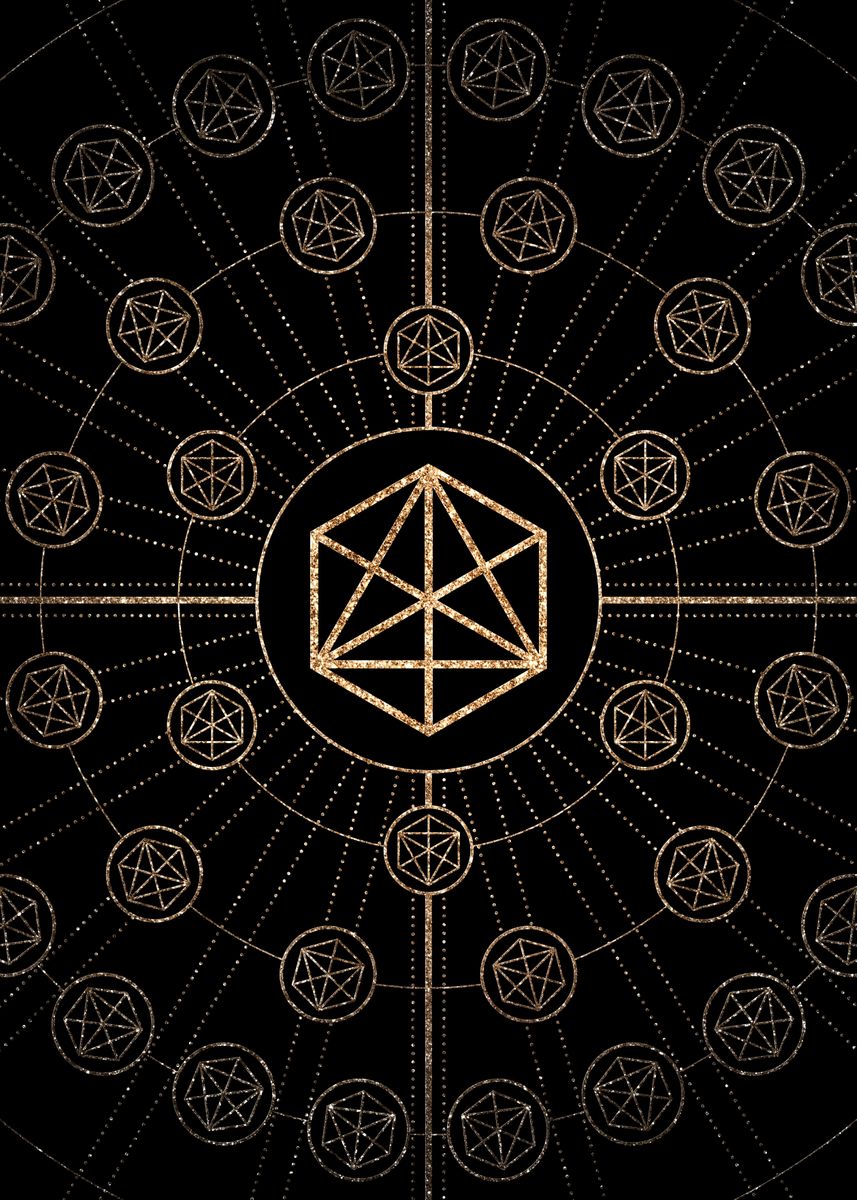 'Black and Gold Magic Seal ' Poster, picture, metal print, paint by ...