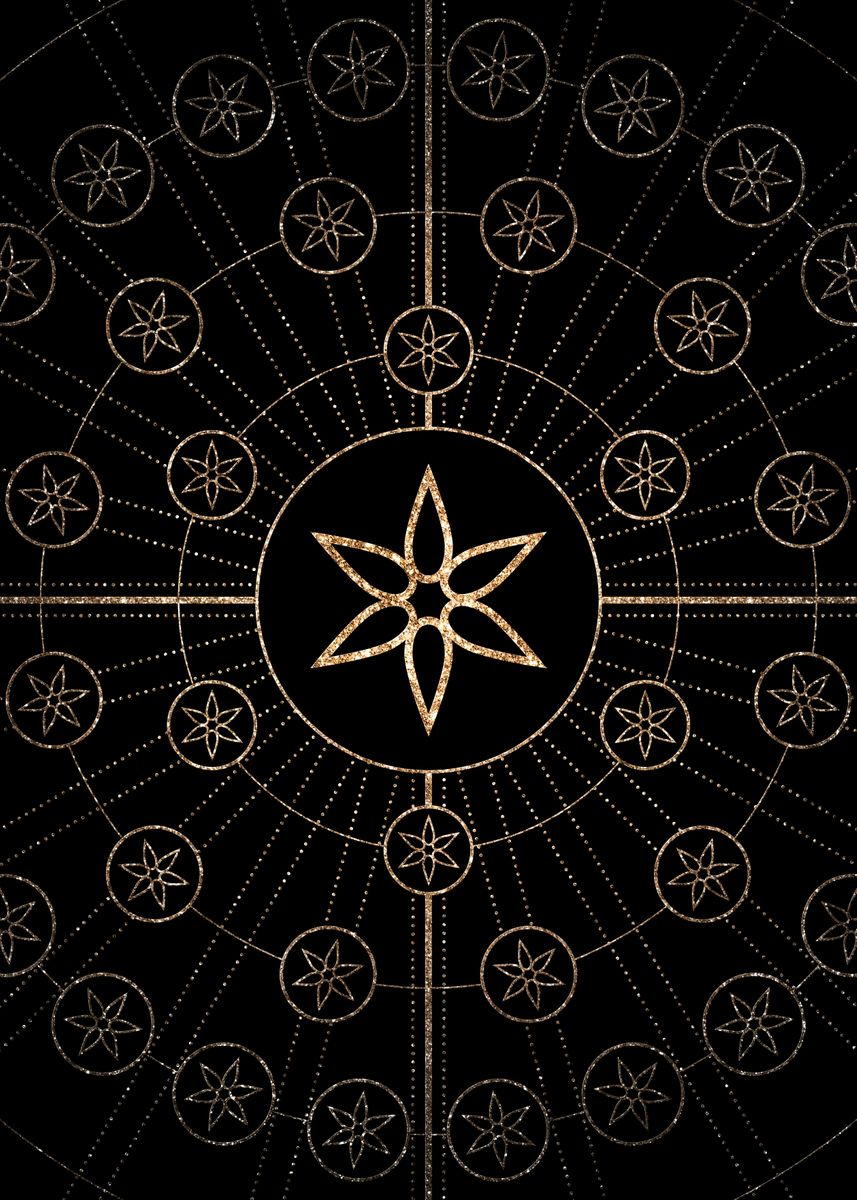 'Black and Gold Magic Seal ' Poster, picture, metal print, paint by ...