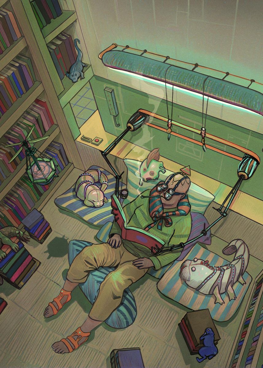 'chill time' Poster, picture, metal print, paint by Dona | Displate