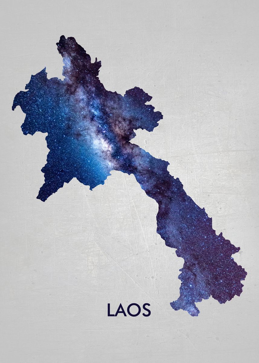 'LAOS' Poster, picture, metal print, paint by Atomic Chinook | Displate