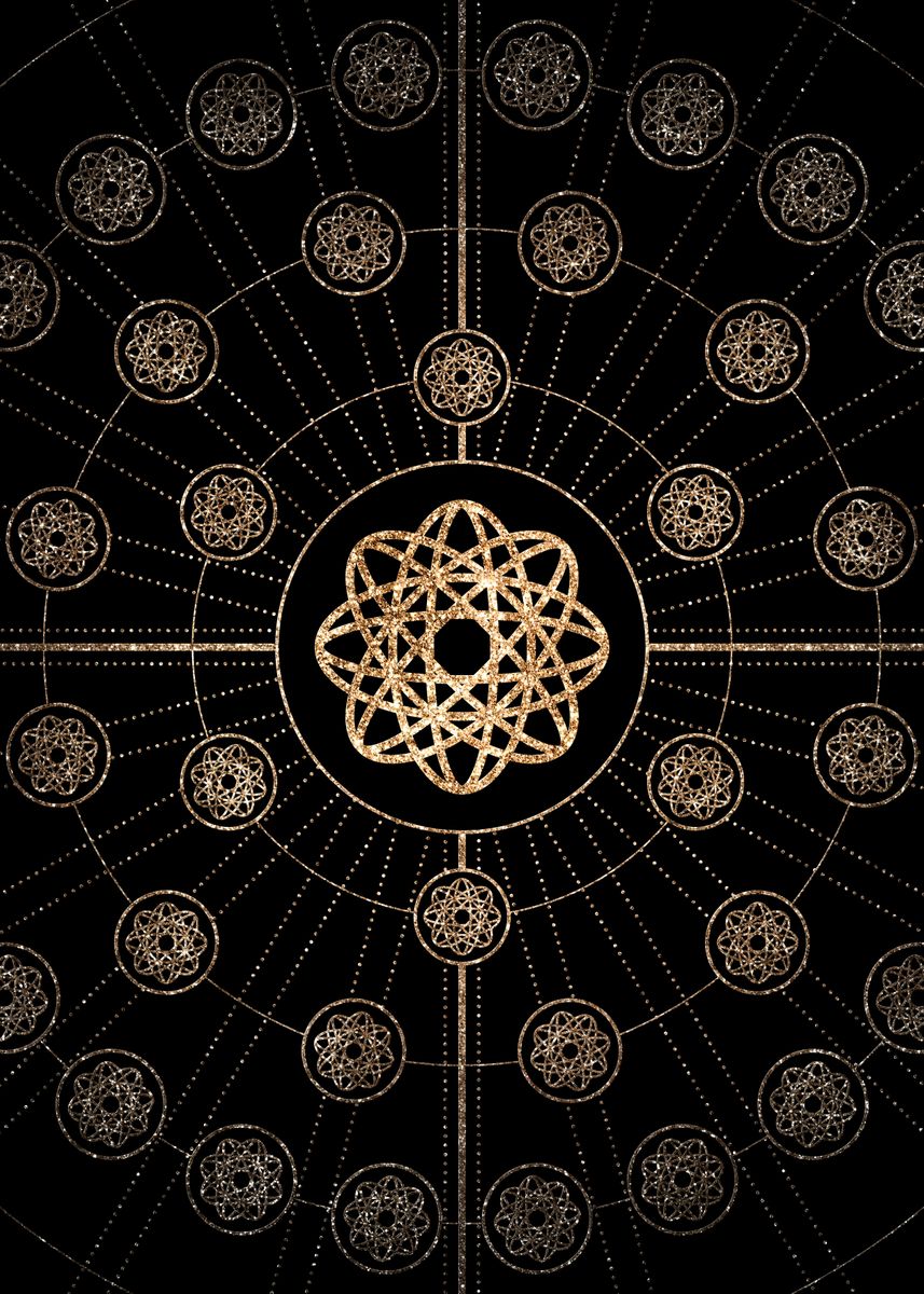 'Black and Gold Magic Seal ' Poster, picture, metal print, paint by ...